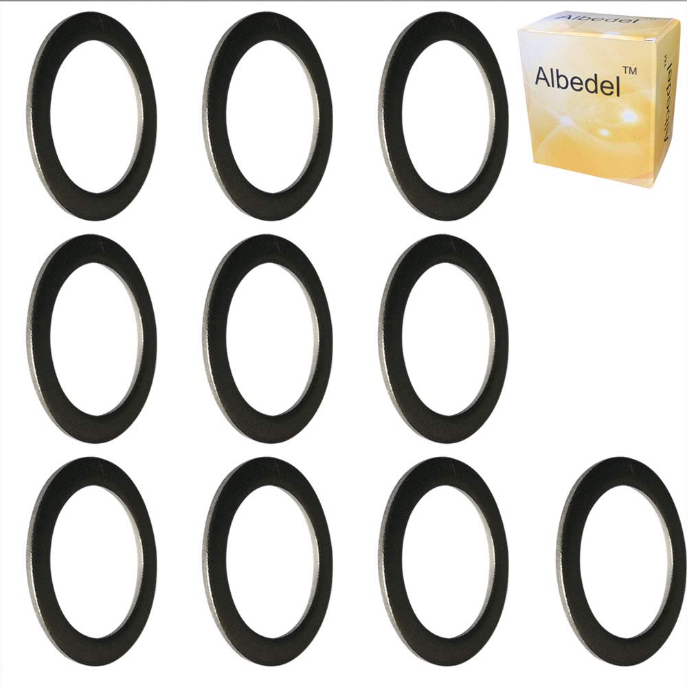 Albedel 10 pc Pedal Washers 20mm x 15mm w/ 1mm Thickness Stainless Steel Replacement Silver for Mountain Bike Road Bike