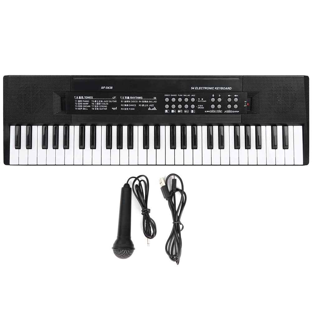 Electronic Organ, Environmentally Friendly Microphone And Recording Function 54 Key Piano Keyboard Bf-5438 For Outdoor Indoor Use Electronic Organ