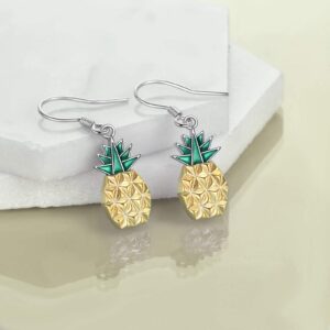 POPLYKE Origami Pineapple Earrings for Women Sterling Silver Pineapple Dangle Earrings Jewelry Gifts