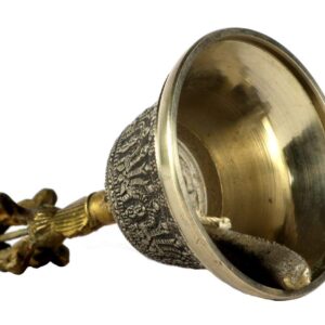 ASHIRWAD Tibetan Hand Bell 4, 5 & 6 inches for Meditation & Prayer Dorje Vajra (5 inches)