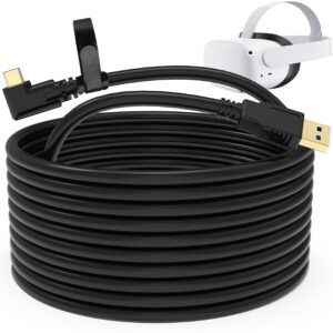 link cable for oculus quest 2, virtual reality headset cable for oculus quest 2, steam vr, fast charing high speed pc data transfer usb 3.0 to usb c - 10ft (3m)