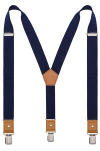 zxeroym suspenders for men adjustable y back elastic with strong clips navy