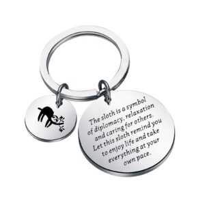 ensianth sloth keychain sloth lover gift inspirational sloth gifts for friends animal lover gift (sloth keychain)