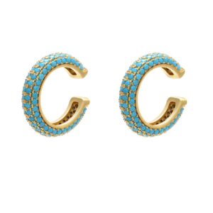 AnnBabic Ear Cuffs for Women - CZ Paved Hoop Conch Cuff Earrings for Ladies Men - Sparkle Rhinestones Clip On Wrap Earrings Non Pierced