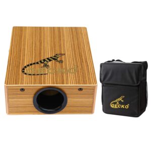 gecko travel cajon box drum-wooden percussion box musical instrument cajon box drum basic box drum with carrying bag