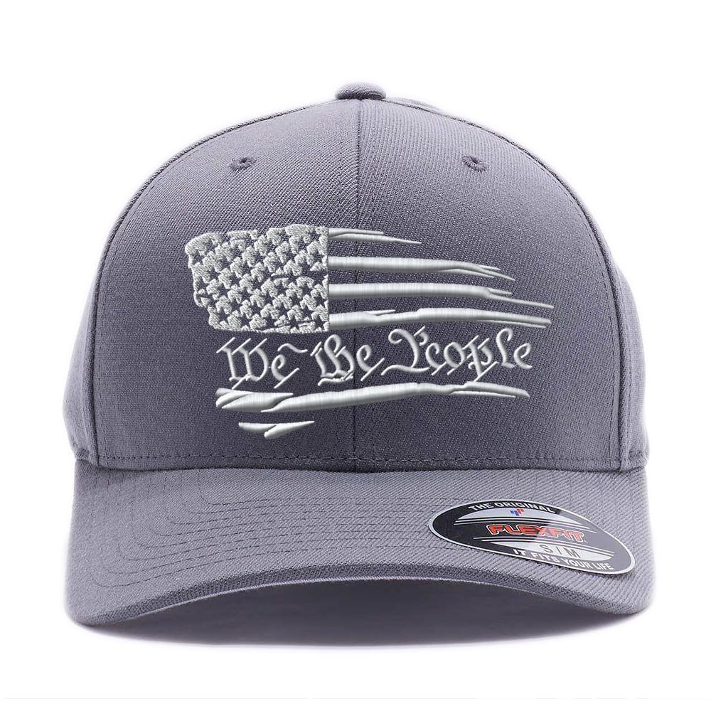 Flexfit 2A 1791 hat - Protect The 2nd Amendment Flexfit - Custom Embroidered Flexfit hat (Grey, Small-Medium)