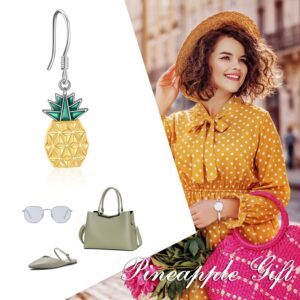 POPLYKE Origami Pineapple Earrings for Women Sterling Silver Pineapple Dangle Earrings Jewelry Gifts