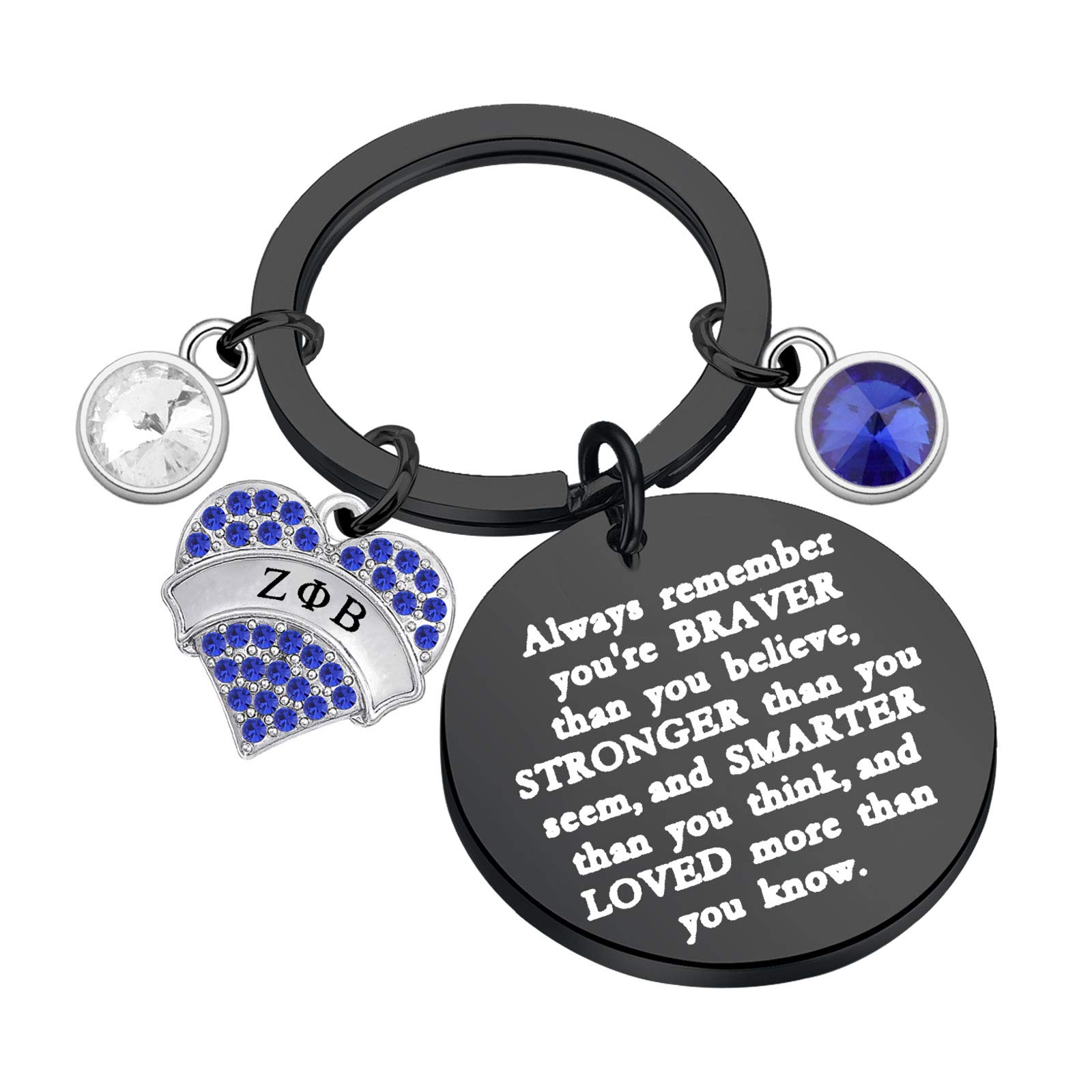 WSNANG Finer Women Keychain Greek Sorority Gift (ZB Black KC)