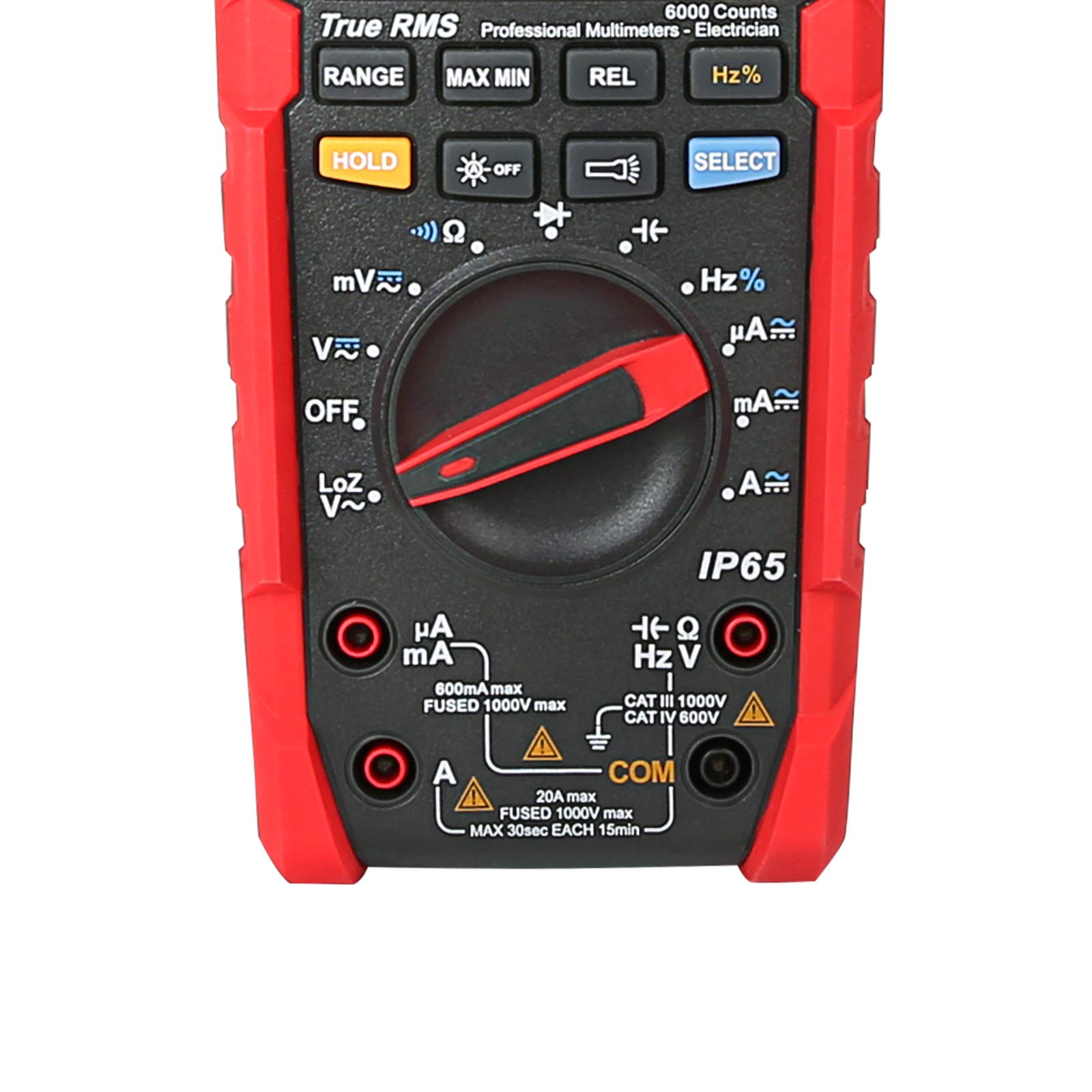 UNI-T UT195E Industrial Digital Multimeter (IP65, 2M Drop Test) True RMS 6000 Counts AC DC Voltage Current LOZ ACV Resistance Capacitance Frequency Duty Cycle Diode Continuity Test Auto/Manual Range