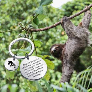 ENSIANTH Sloth Keychain Sloth Lover Gift Inspirational Sloth Gifts for Friends Animal Lover Gift (Sloth Keychain)