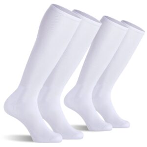 celersport 2 pack baseball soccer softball socks for youth kids men women multi-sport tube socks white medium