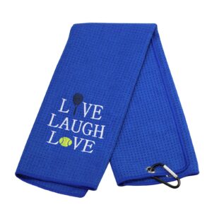 g2tup tennis towels for women men live laugh love funny tennis player themed towel gift (live laugh love)