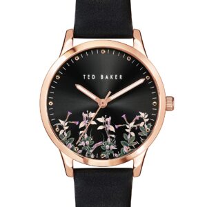 Ted Baker Fitzrovia Jardin Ladies Black Leather Strap Watch (Model: BKPFZF0049I)