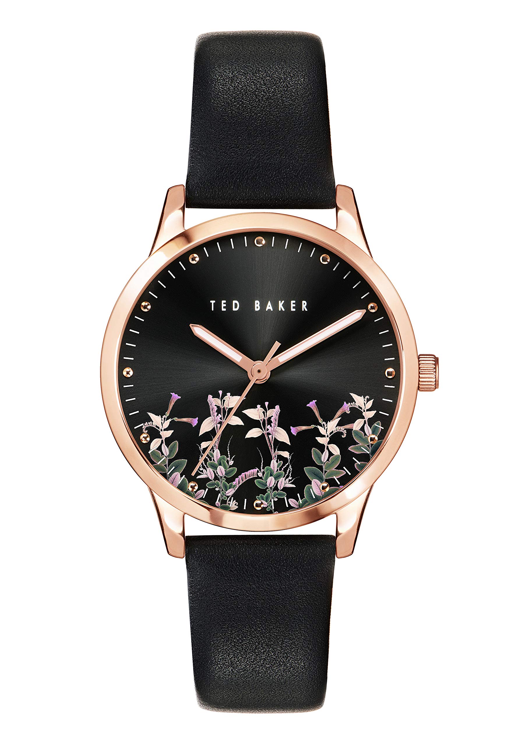 Ted Baker Fitzrovia Jardin Ladies Black Leather Strap Watch (Model: BKPFZF0049I)