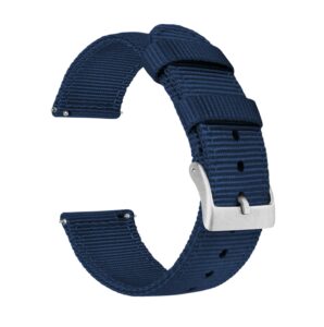 barton watch bands 20mm navy blue - two-piece nato® style ballistic nylon watch straps