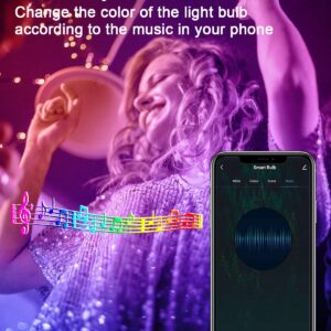 DOGAIN Smart Light Bulbs E26 Base A15 LED RGB Dimmable Color Changing Light Bulb Compatible with Alexa Google Home WiFi Multicolor Lights 6W (40W Equivalent) 500LM (Only 2.4GHz) 4 Pack