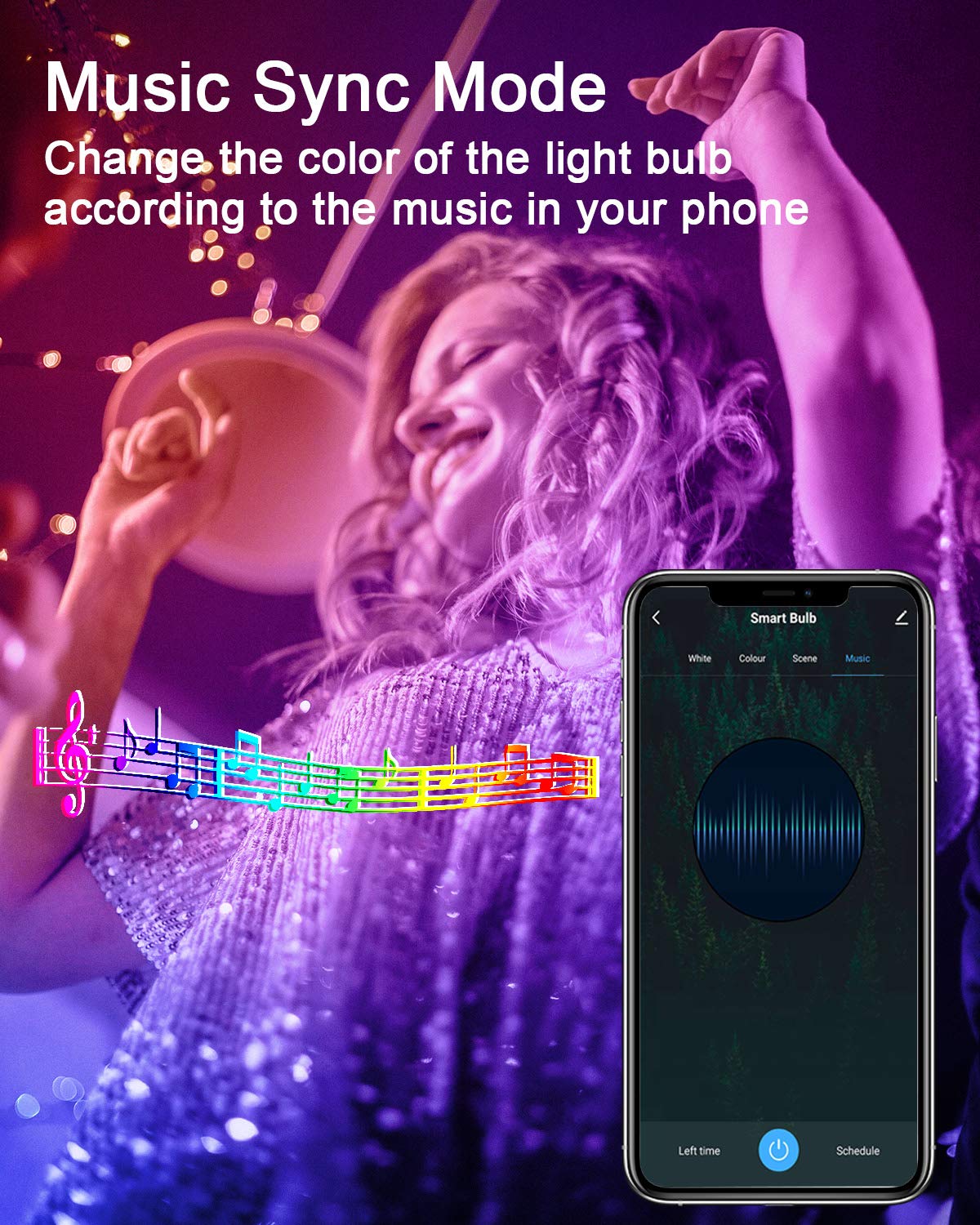 DOGAIN Smart Light Bulbs E26 Base A15 LED RGB Dimmable Color Changing Light Bulb Compatible with Alexa Google Home WiFi Multicolor Lights 6W (40W Equivalent) 500LM (Only 2.4GHz) 4 Pack