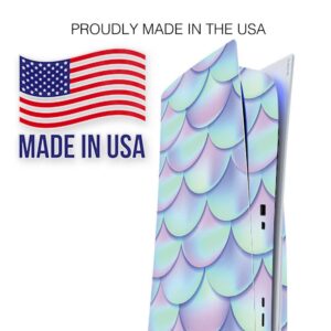 ITS A Skin Skins Compatible with Sony Playstation 5 Console Disc Edition - Protective Decal Overlay Stickers wrap Cover - Mermaid Scales Blue Pink