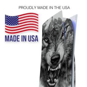 ITS A Skin Skins Compatible with Sony Playstation 5 Console Disc Edition - Protective Decal Overlay Stickers wrap Cover - Angry Wolf Growling Mountains