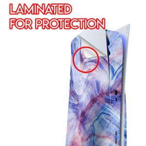 ITS A Skin Skins Compatible with Sony Playstation 5 Console Disc Edition - Protective Decal Overlay Stickers wrap Cover - Purple Marble Pink Blue Swirl