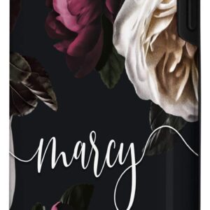 iPhone XR Marcy - Elegant Floral Rose & Peony Personalized Name Case