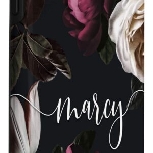 iPhone XR Marcy - Elegant Floral Rose & Peony Personalized Name Case