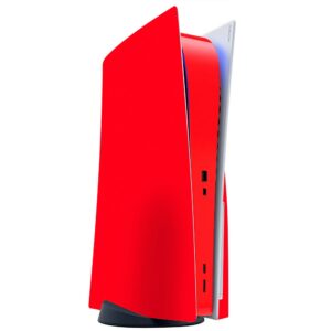 its a skin skins compatible with sony playstation 5 console disc edition - protective decal overlay stickers wrap cover - solid red color