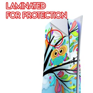 ITS A Skin Skins Compatible with Sony Playstation 5 Console Disc Edition - Protective Decal Overlay Stickers wrap Cover - Colorful Artistic Owl in Tree