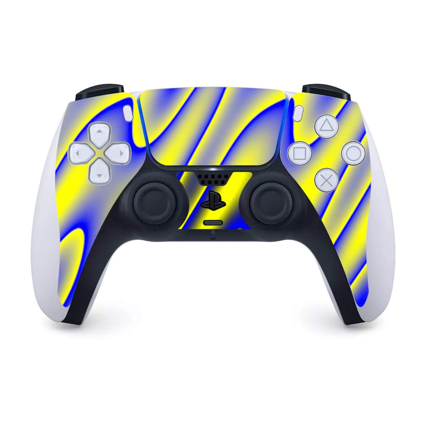 ITS A Skin Skins Compatible with Sony Playstation 5 Console Disc Edition - Protective Decal Overlay Stickers wrap Cover - Neon Blue Yellow Trippy