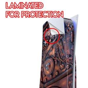 ITS A SKIN Skins Compatible with Sony Playstation 5 Console Disc Edition - Protective Decal Overlay stickers wrap cover - Steampunk Metal Panel Vault Gear