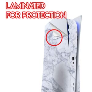 ITS A Skin Skins Compatible with Sony Playstation 5 Console Disc Edition - Protective Decal Overlay Stickers wrap Cover - Grey White Standard Marble