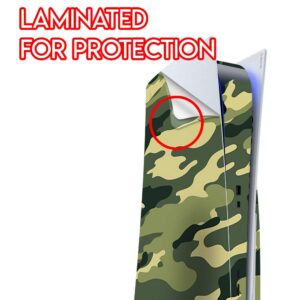 ITS A Skin Skins Compatible with Sony Playstation 5 Console Disc Edition - Protective Decal Overlay Stickers wrap Cover - Green Camo Original Camouflage