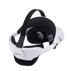 GOMRVR Adjustable Halo Strap for Oculus Quest1/Quest 2 Head Strap with a Comfortable Back Big Cushion The Design balances Weight Reduces Facial Pressure -Virtual Reality Eyewear Accessories (White)