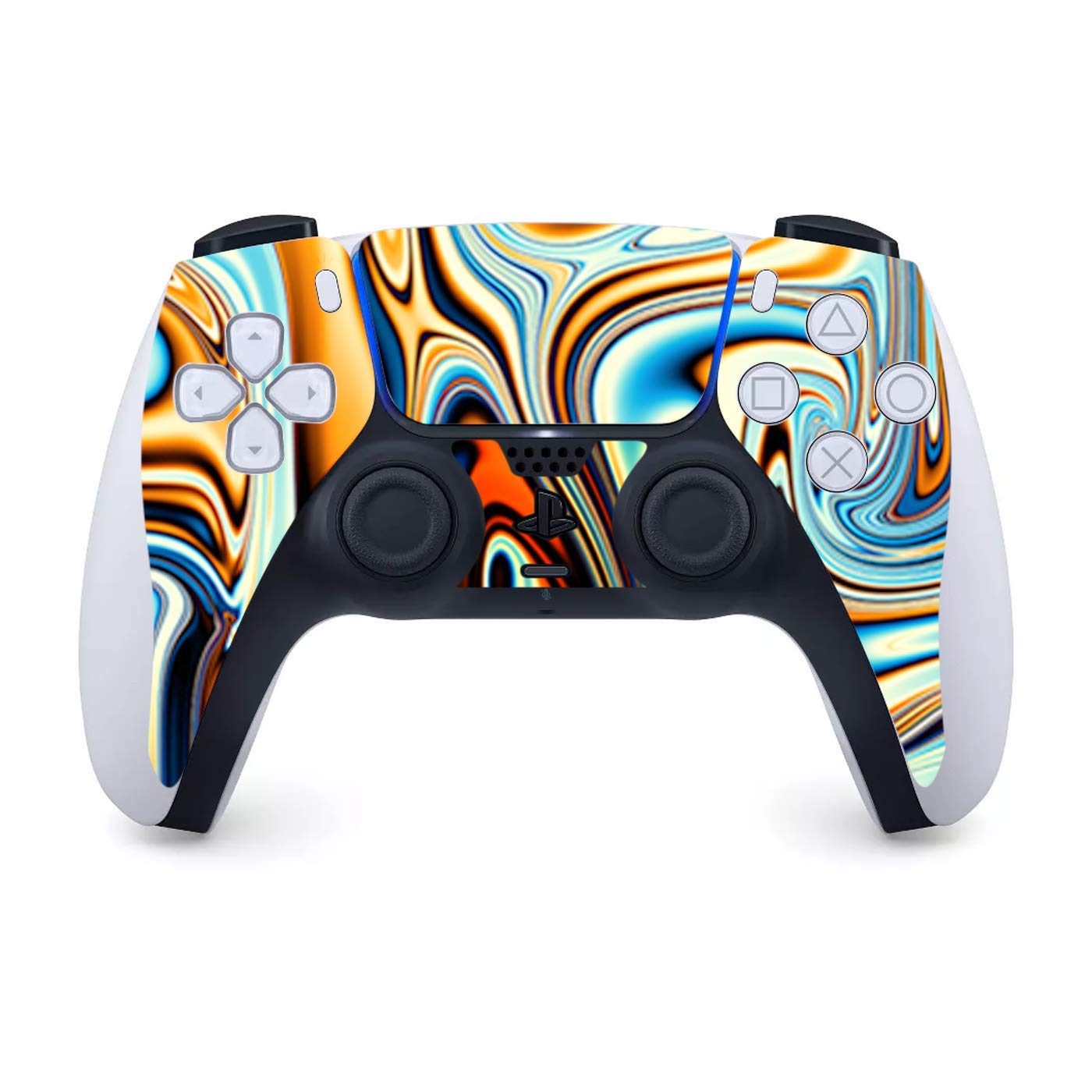 ITS A Skin Skins Compatible with Sony Playstation 5 Console Disc Edition - Protective Decal Overlay Stickers wrap Cover - Blue Orange Psychadelic Oil Slick