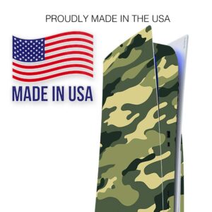 ITS A Skin Skins Compatible with Sony Playstation 5 Console Disc Edition - Protective Decal Overlay Stickers wrap Cover - Green Camo Original Camouflage