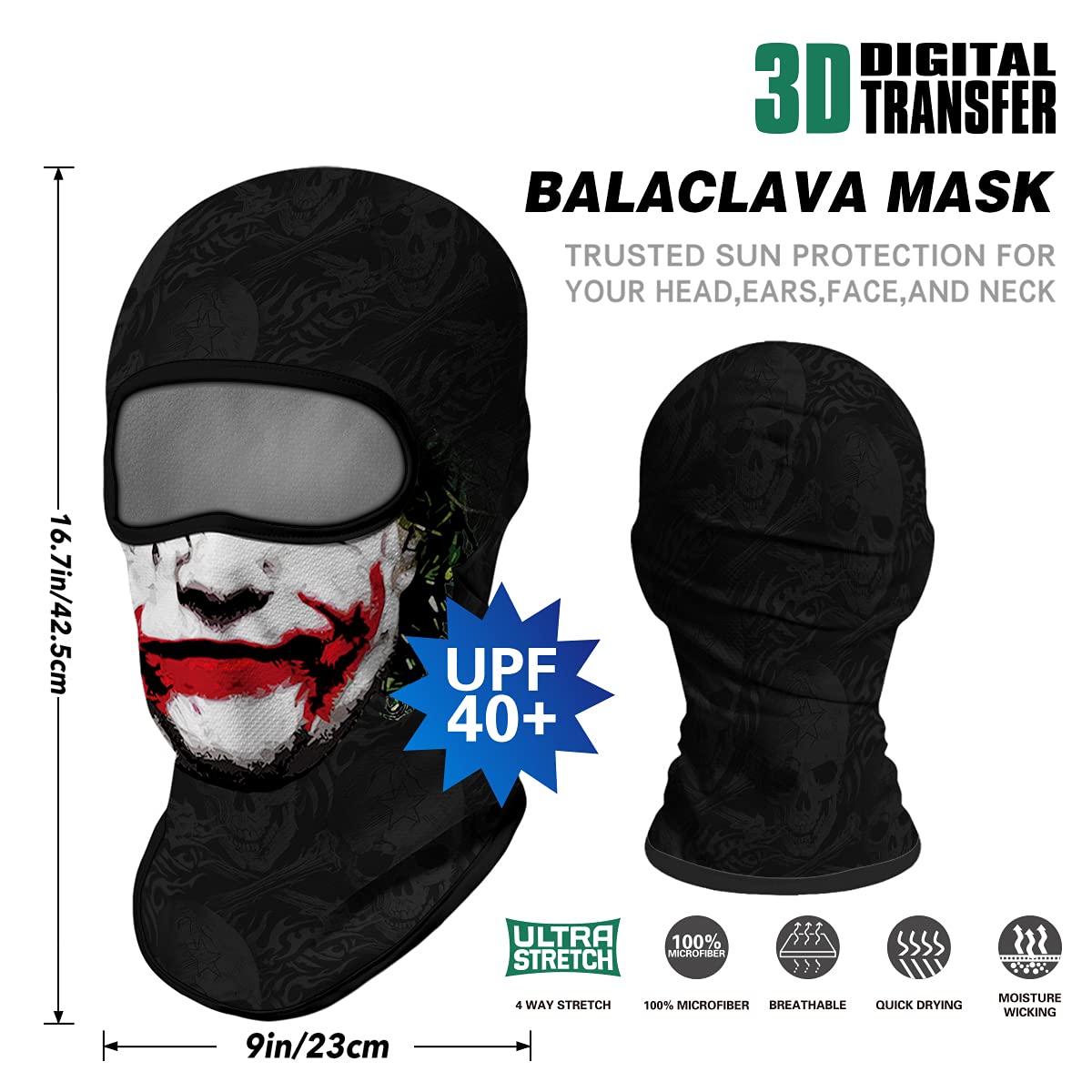 Venswell 3D Balaclava Ski Mask Cool Skull Animal Full Face Mask Cycling/Motorcycle/Halloween