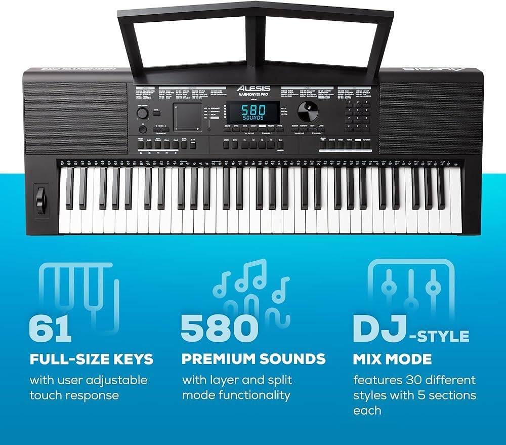 ALESIS HARMONY61MKII ALESIS 61 Key Keyboard with 300 Sounds