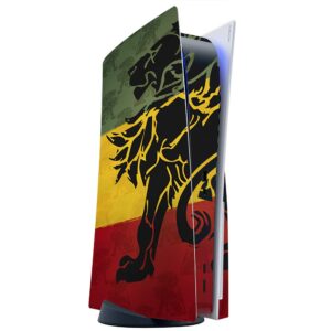 its a skin skins compatible with sony playstation 5 console disc edition - protective decal overlay stickers wrap cover - rasta lion africa