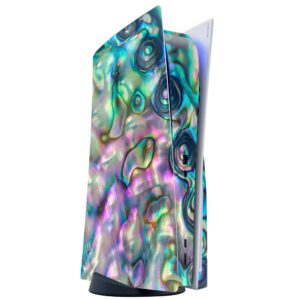 its a skin skins compatible with sony playstation 5 console disc edition - protective decal overlay stickers wrap cover - abalone shell pink green blue opal