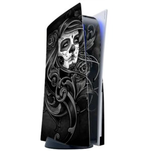 its a skin skins compatible with sony playstation 5 console disc edition - protective decal overlay stickers wrap cover - sugar skull girl