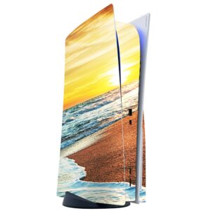 its a skin skins compatible with sony playstation 5 console disc edition - protective decal overlay stickers wrap cover - ocean sunset