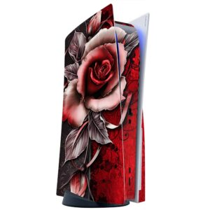 its a skin skins compatible with sony playstation 5 console disc edition - protective decal overlay stickers wrap cover - beautful rose design