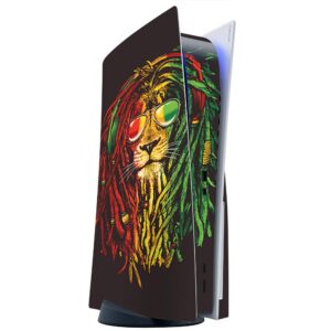 its a skin skins compatible with sony playstation 5 console disc edition - protective decal overlay stickers wrap cover - rasta dread lion irie