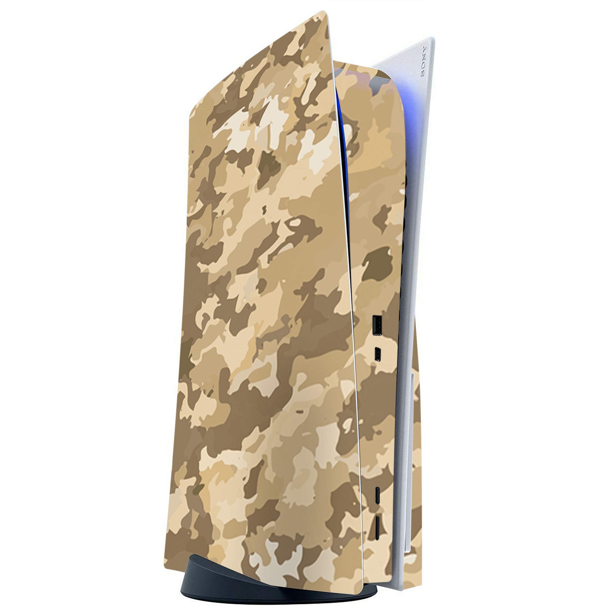 ITS A Skin Skins Compatible with Sony Playstation 5 Console Disc Edition - Protective Decal Overlay Stickers wrap Cover - Brown Desert Camo Camouflage