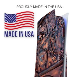 ITS A SKIN Skins Compatible with Sony Playstation 5 Console Disc Edition - Protective Decal Overlay stickers wrap cover - Steampunk Metal Panel Vault Gear