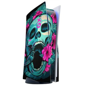 its a skin skins compatible with sony playstation 5 console disc edition - protective decal overlay stickers wrap cover - skull dia de los muertos design bird