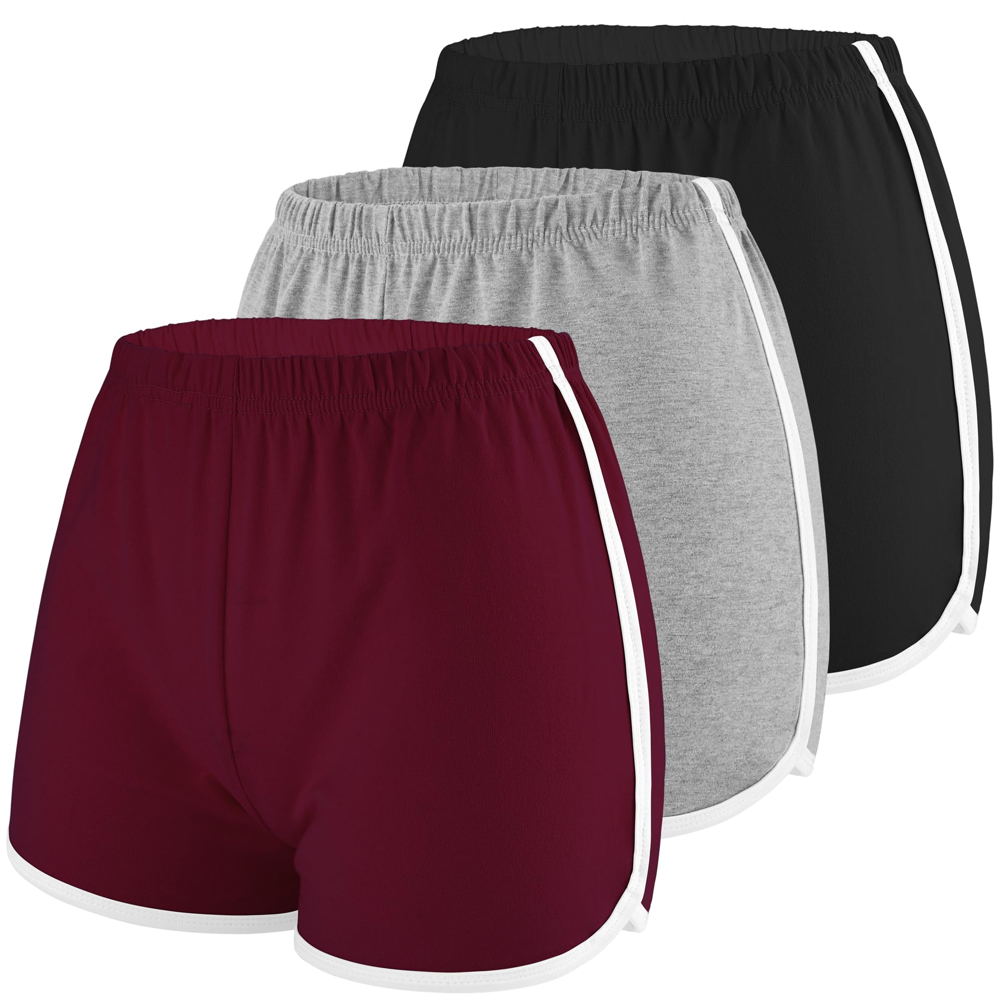 Motarto 3 Pack Women Athletic Shorts Cotton Sports Shorts Yoga Dance Summer Short Pants