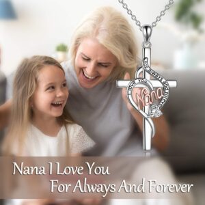 POPLYKE Nana Cross Necklace for Nana Mother’s Day Gifts for Nana Women (cross nana)