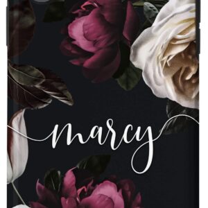 iPhone XR Marcy - Elegant Floral Rose & Peony Personalized Name Case