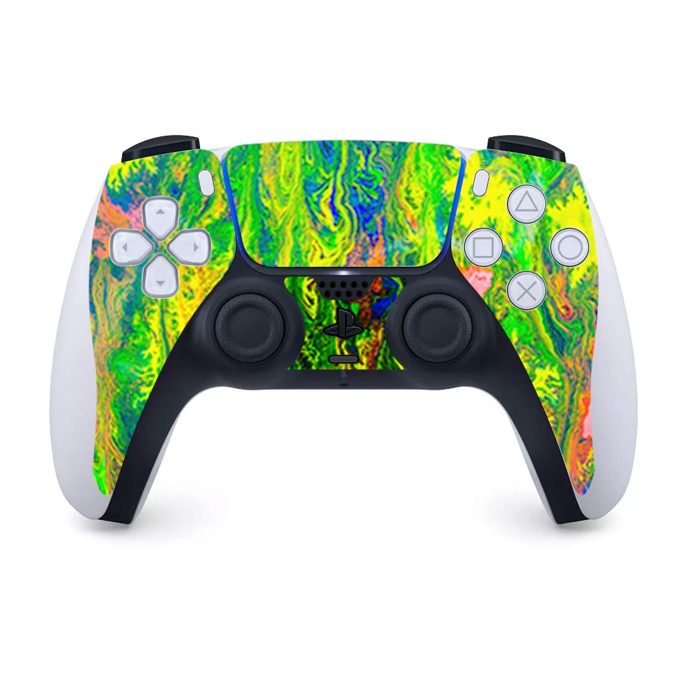 ITS A Skin Skins Compatible with Sony Playstation 5 Console Disc Edition - Protective Decal Overlay Stickers wrap Cover - Green Trippy Color Mix Psychedelic